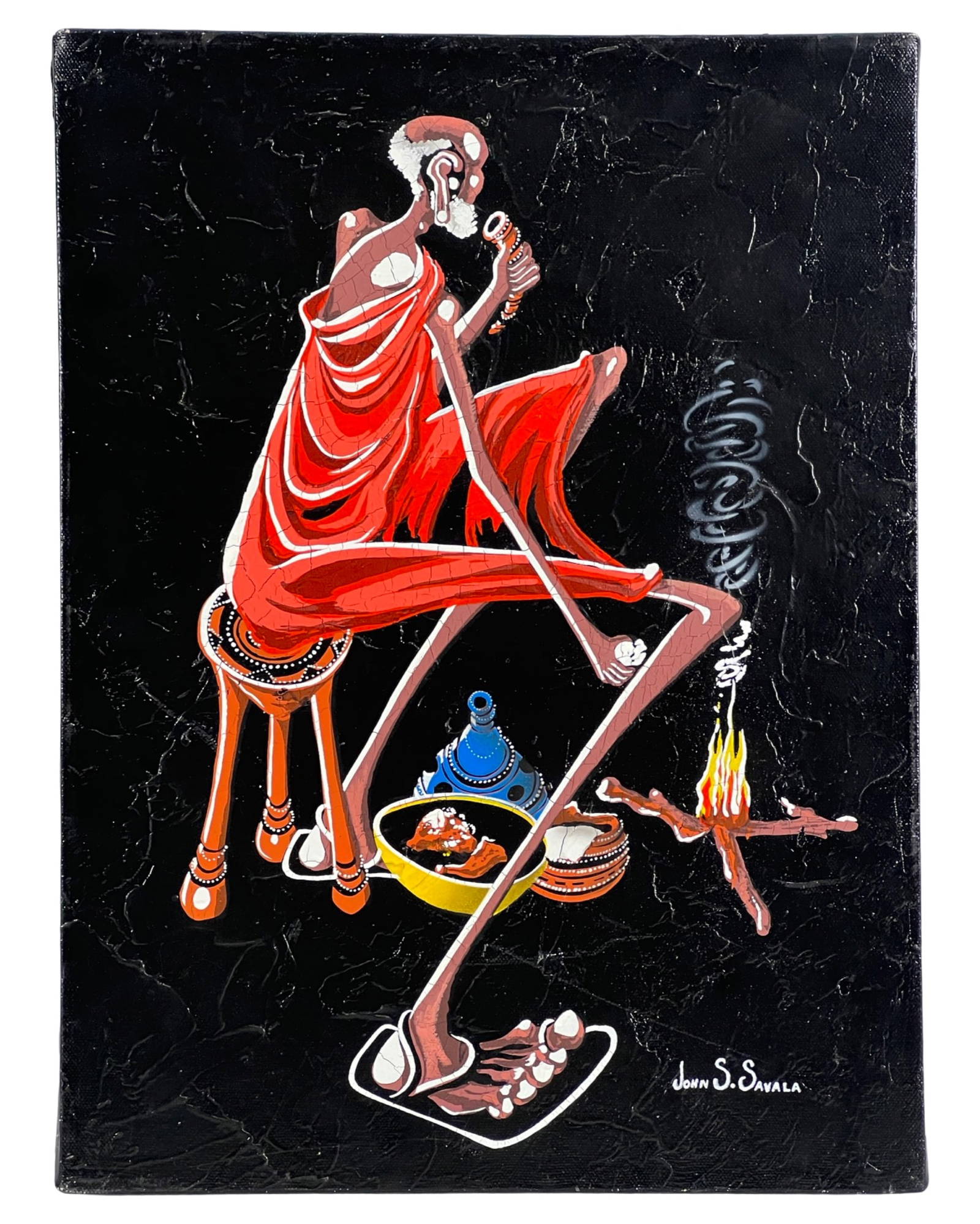 John Solly Savala- Modernist African Oil Painting Auction