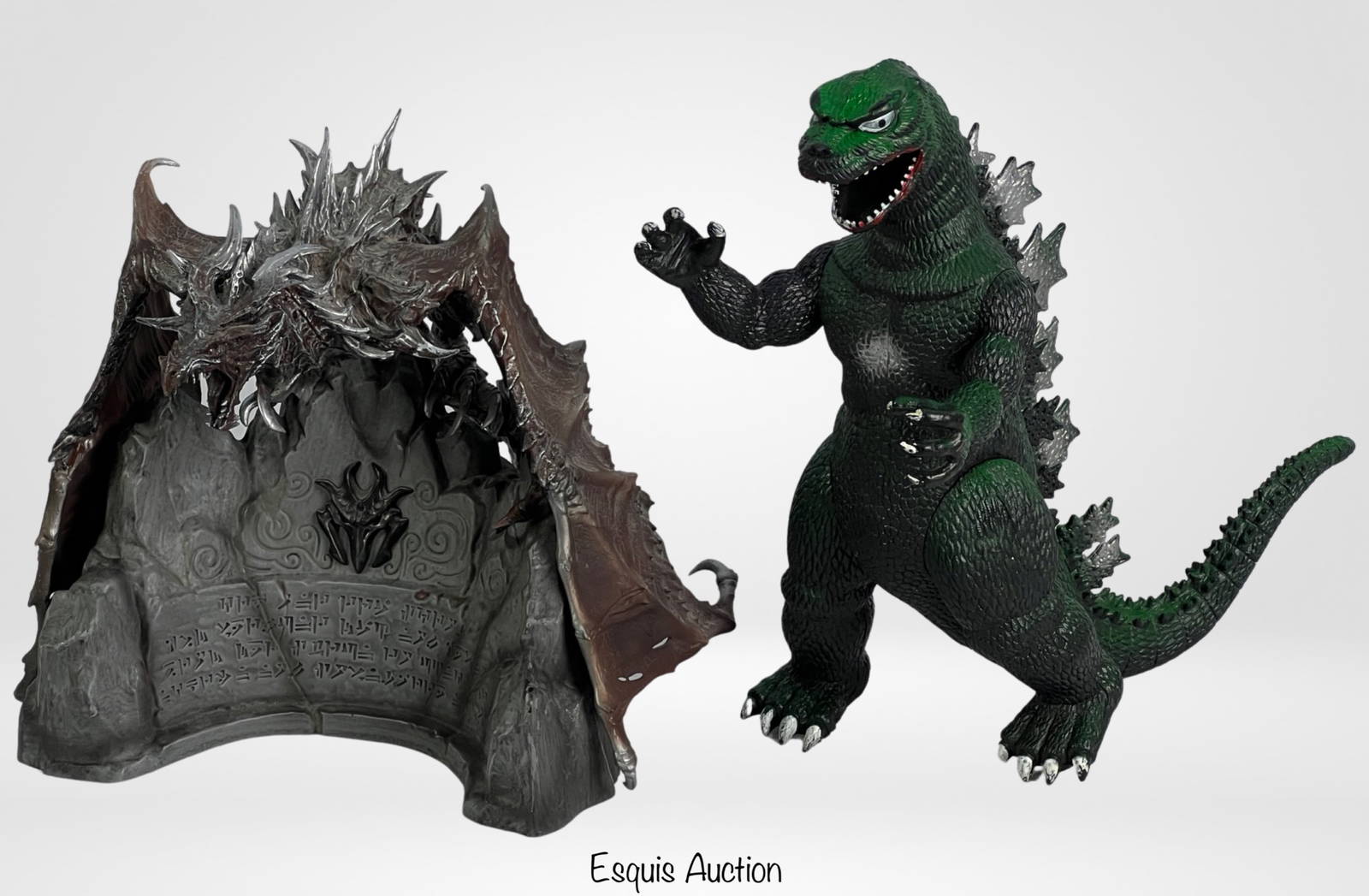 Elder Scrolls V Skyrim Dragon & Godzilla Statues Auction