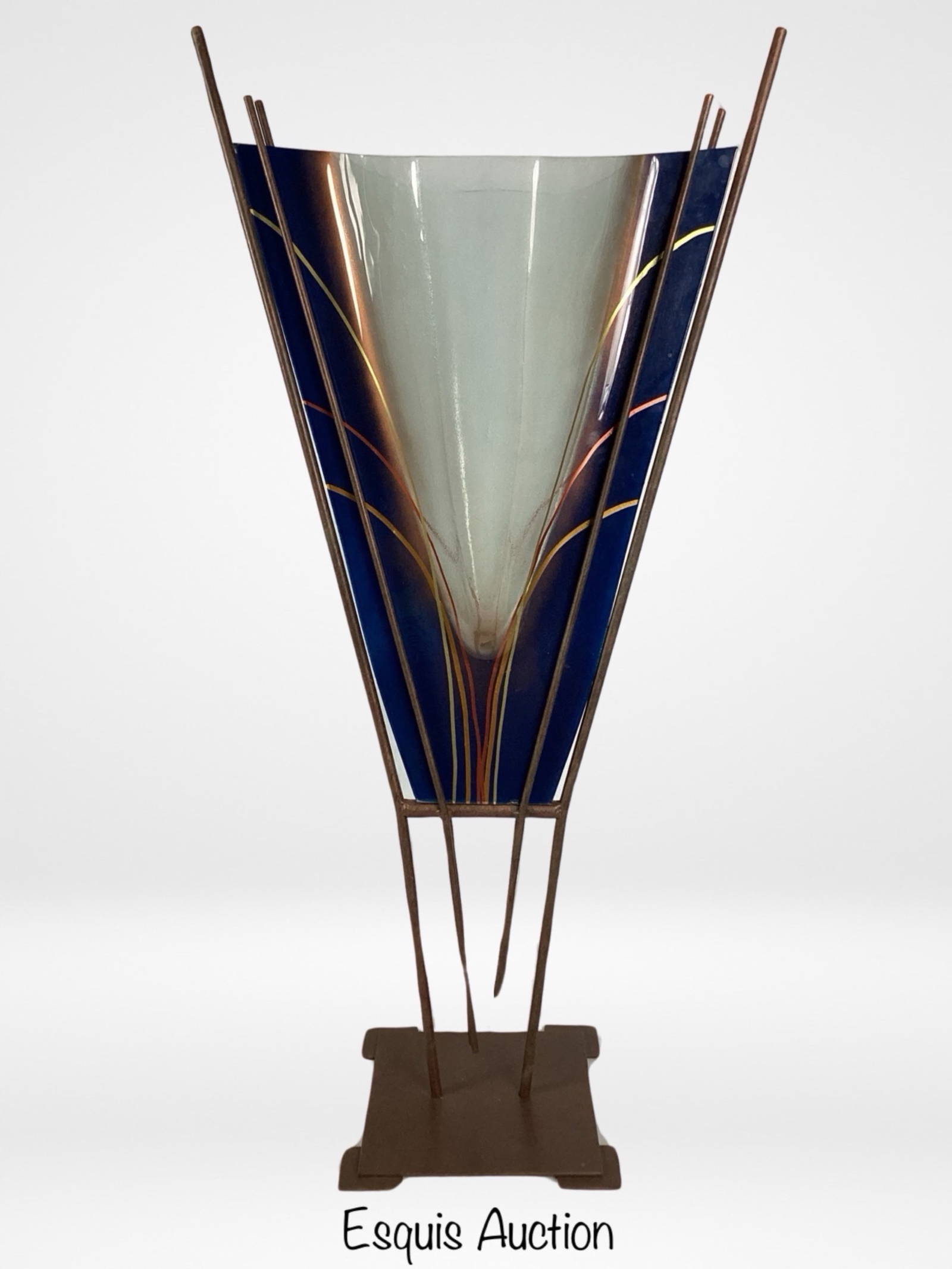 Mark Hines 35" Art Glass Brutalist Vase Auction