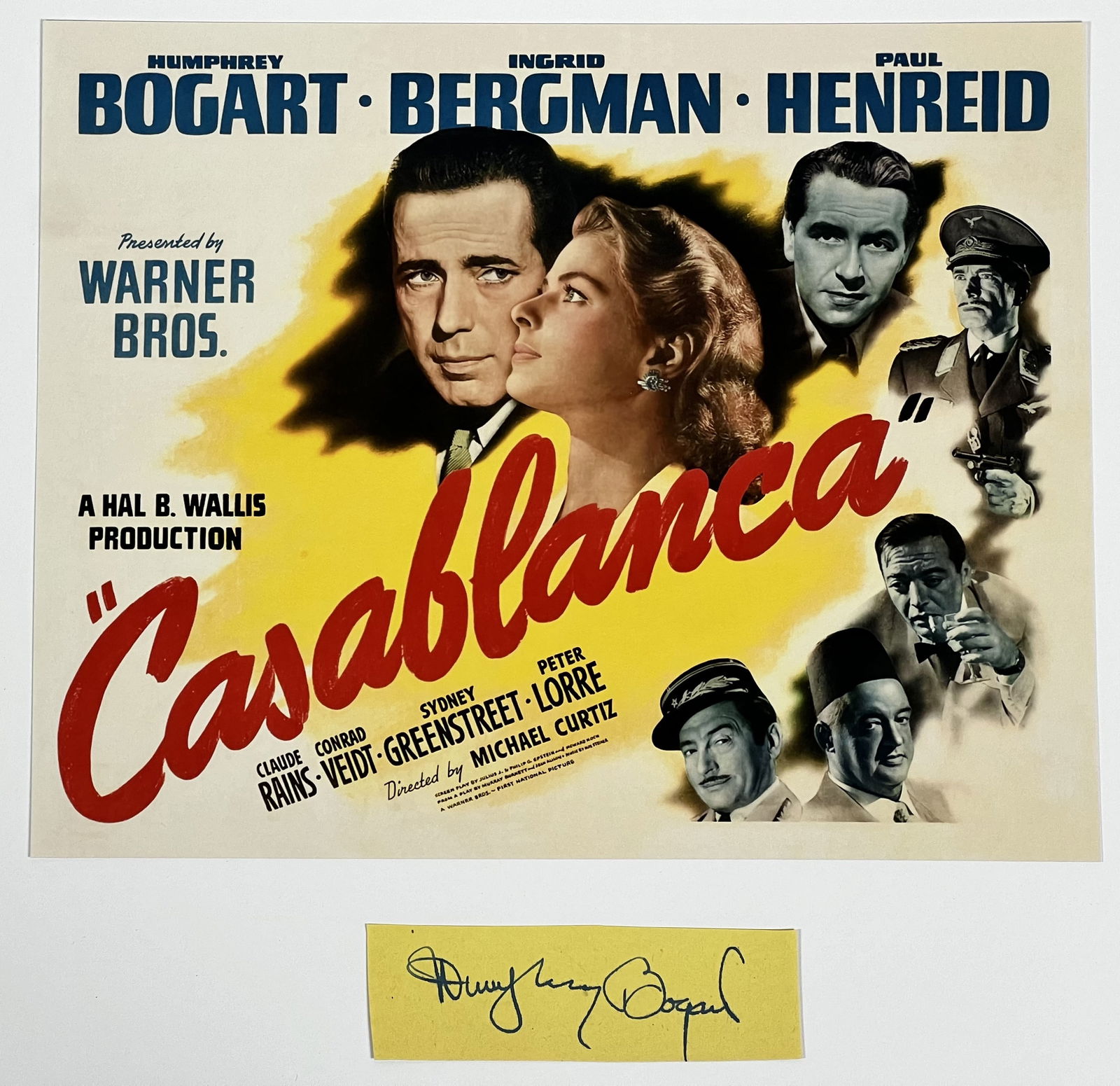 Humphrey Bogart Autograph W/ Casablanca Photo Auction