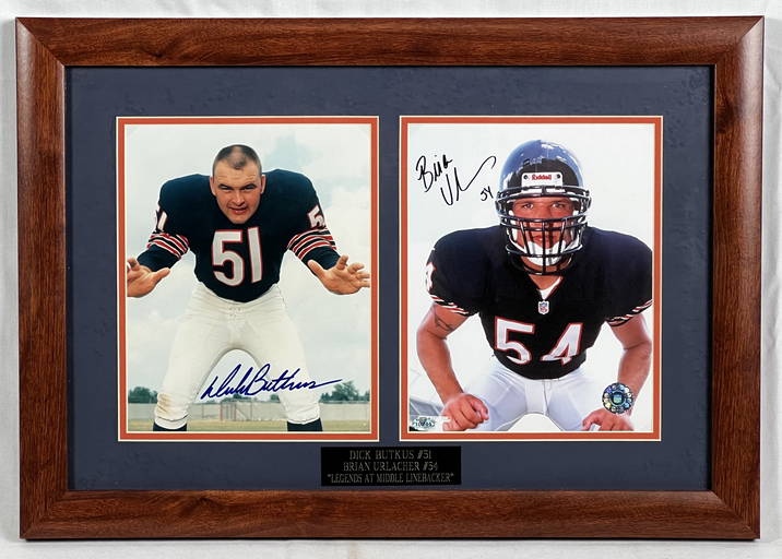 Dick Butkus & Brian Urlacher Signed Framed Photos