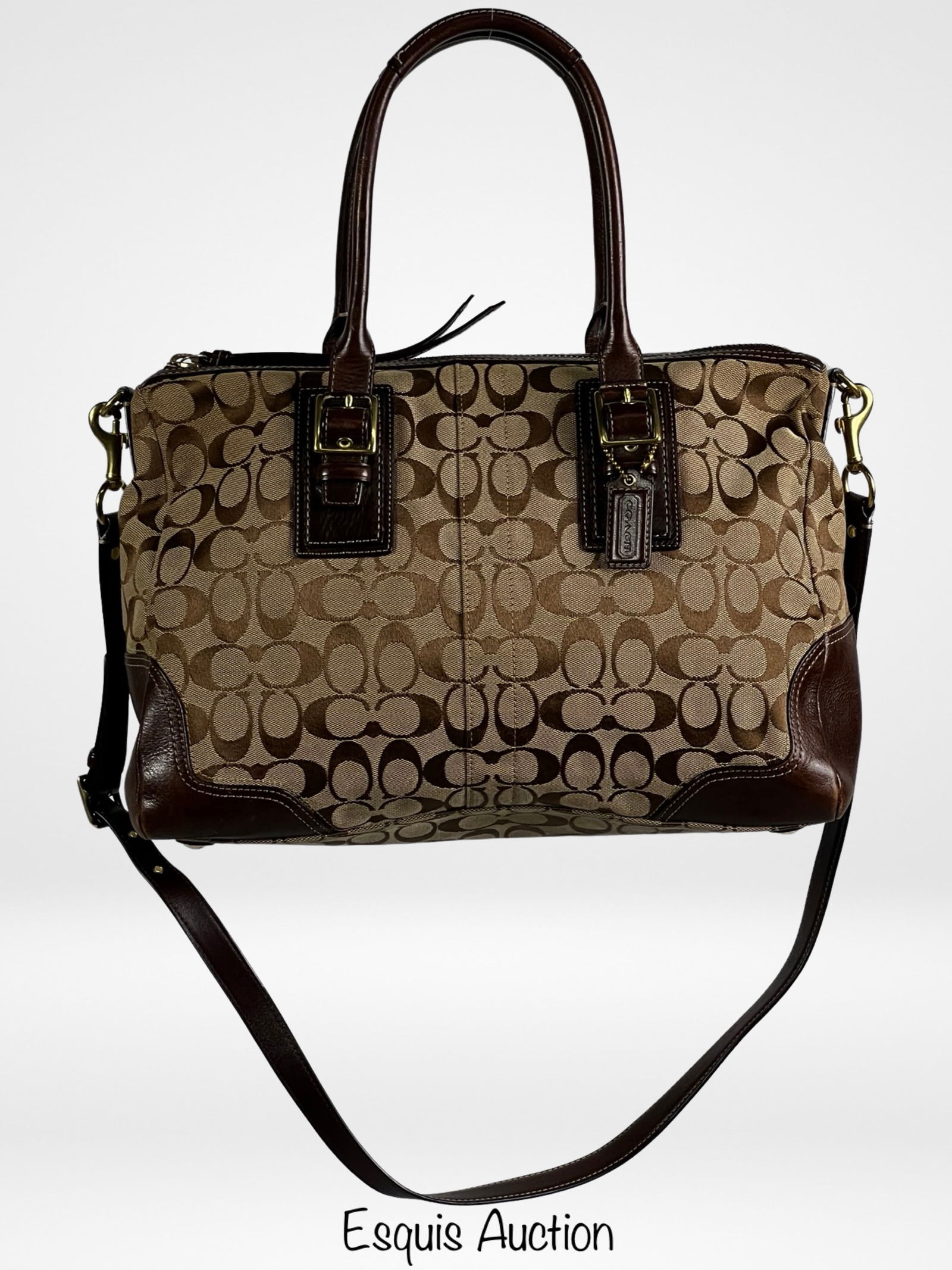 Coach Maggie Signature Brown Tote Bag Purse Auction