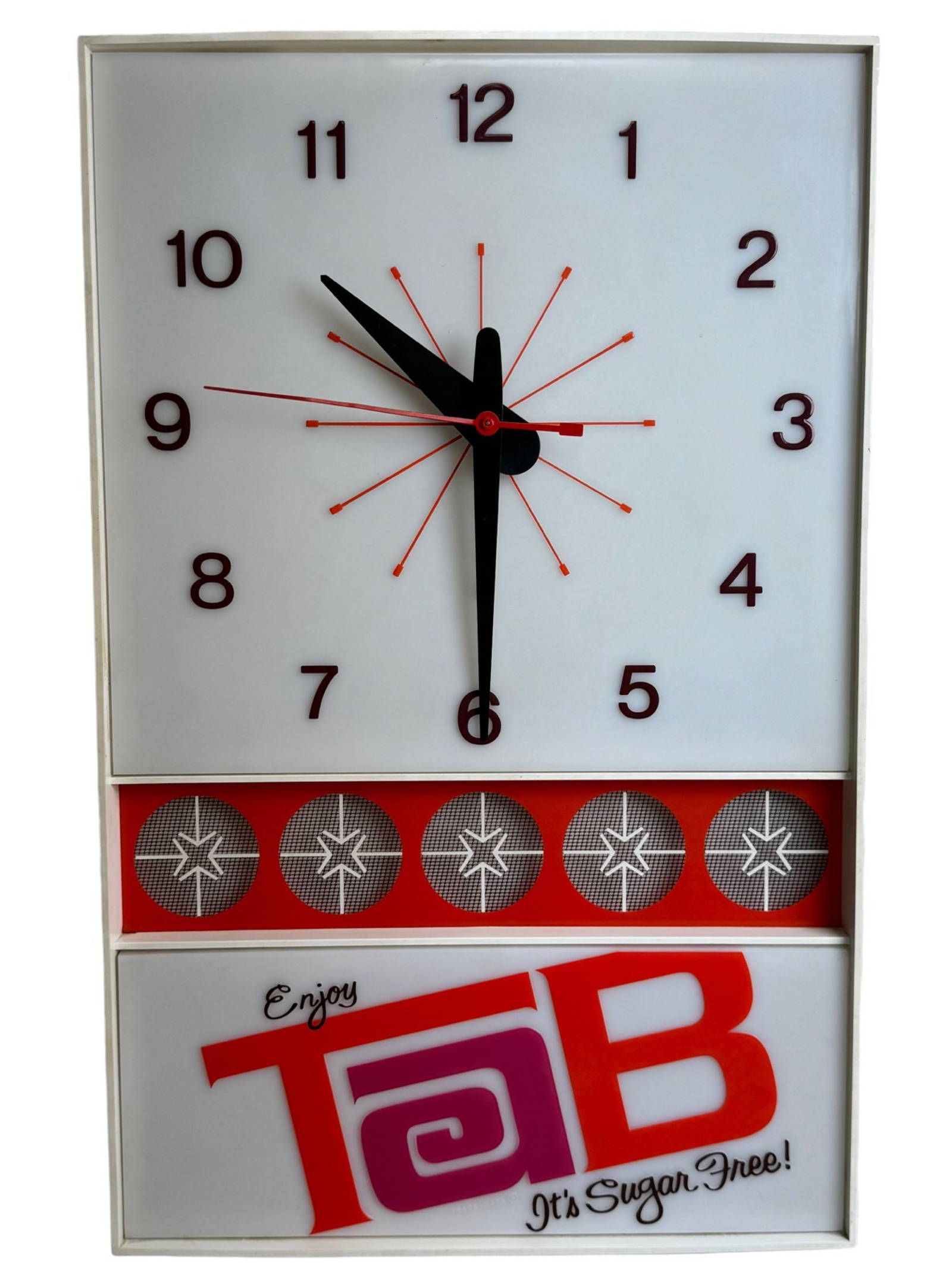 Vintage Tab Soda Advertising Clock Coca Cola Auction