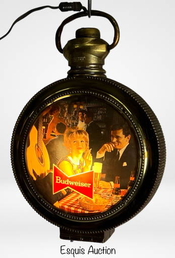 60's Budweiser Rotating Pocket Watch Clock Sign