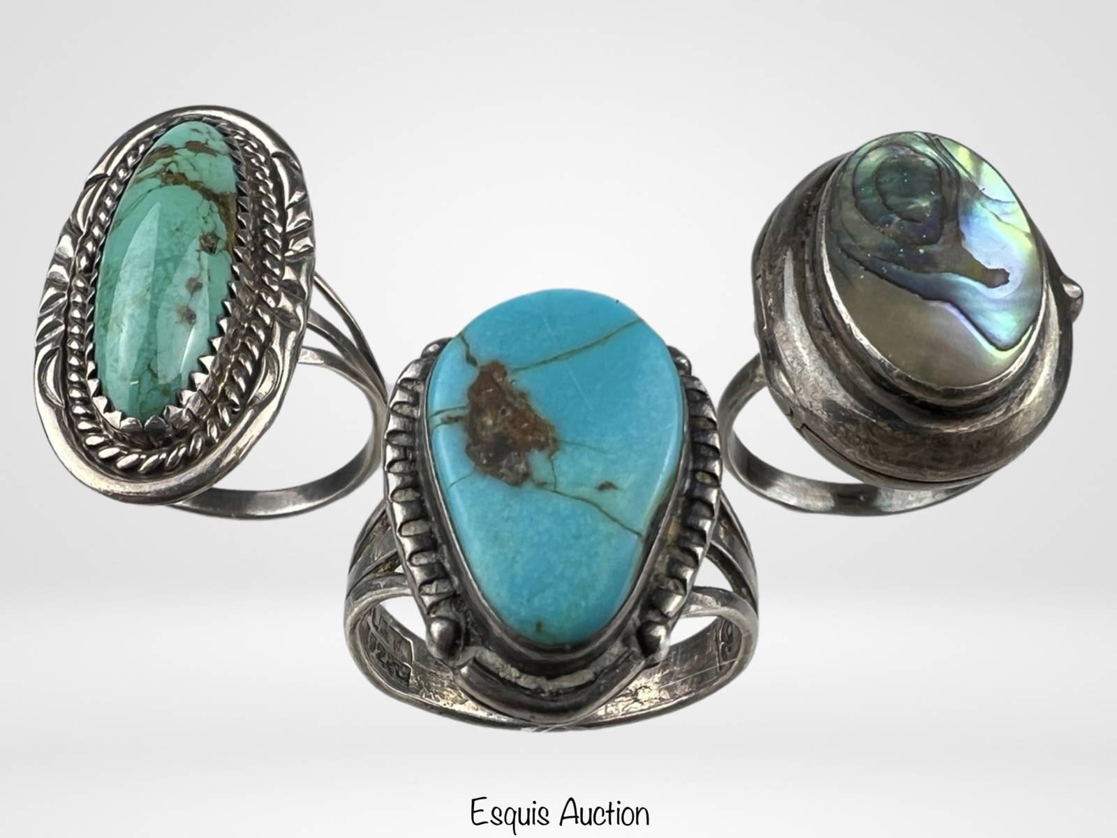Vintage Native American Sterling Silver Rings Auction
