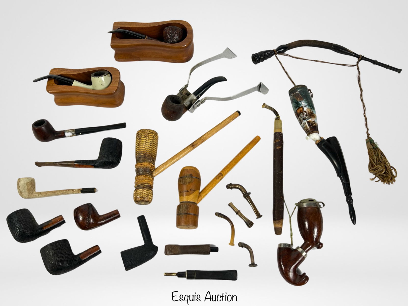 Group Of Vintage Tobacco Smoking Pipes & Parts Auction