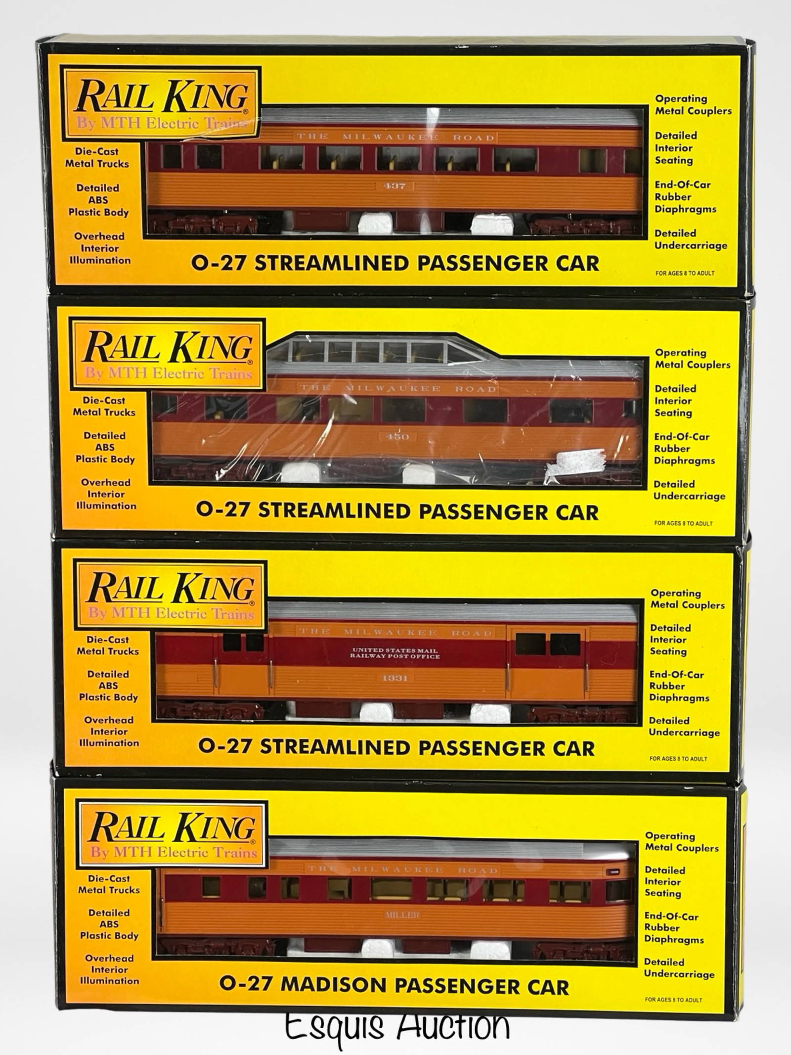 Mth Rail King Milwaukee Road Train Cars Auction
