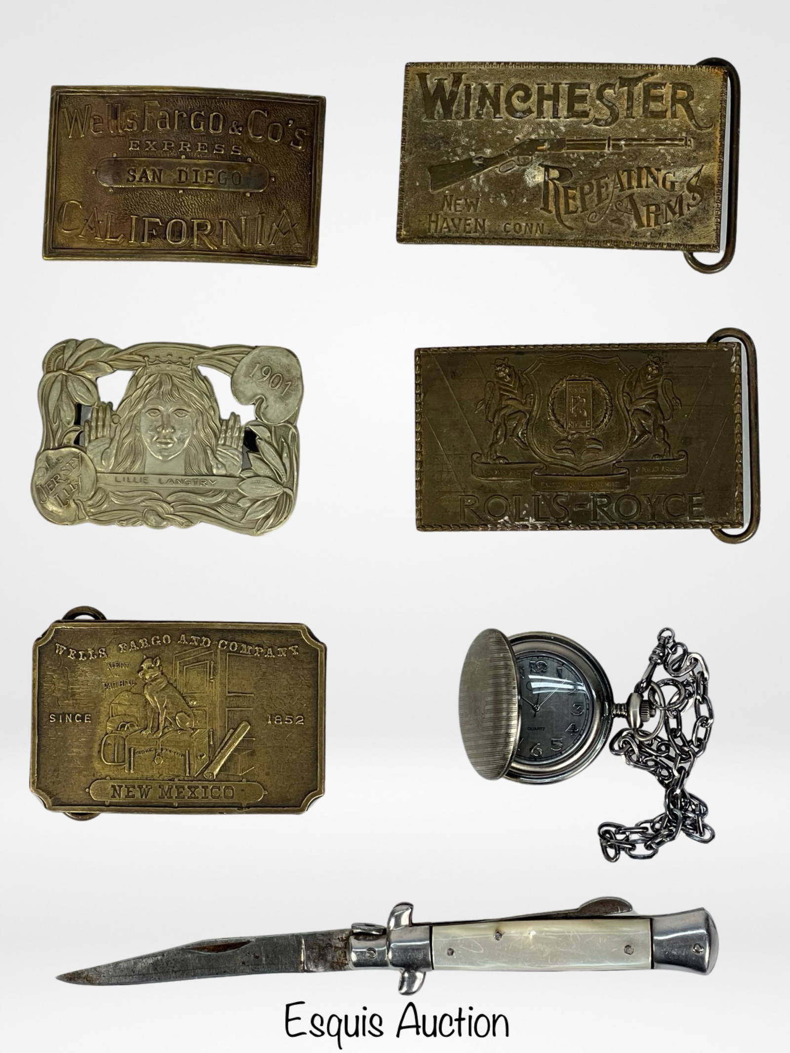 Vintage Tiffany & Co Belt Buckles, Pocket Watch & Auction