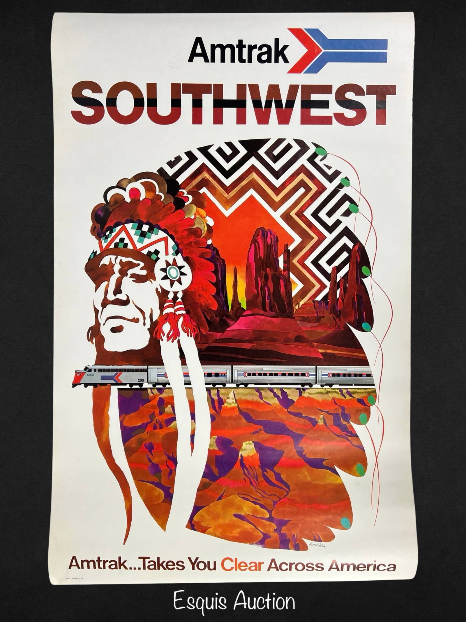 Original Amtrak Railroad Travel Advertising Poster Auction