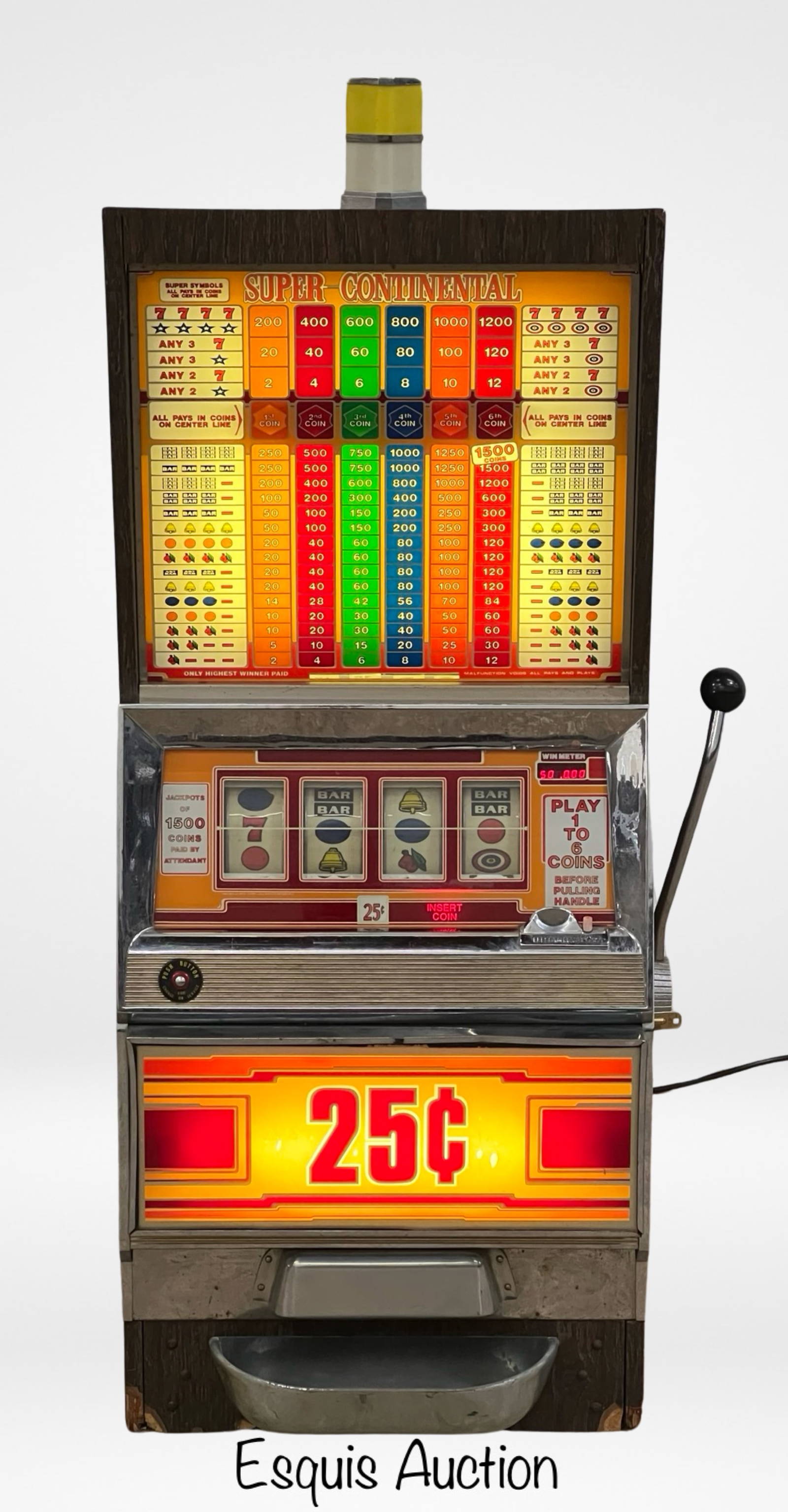 1970's Bally Super Continental 25c Slot Machine Auction