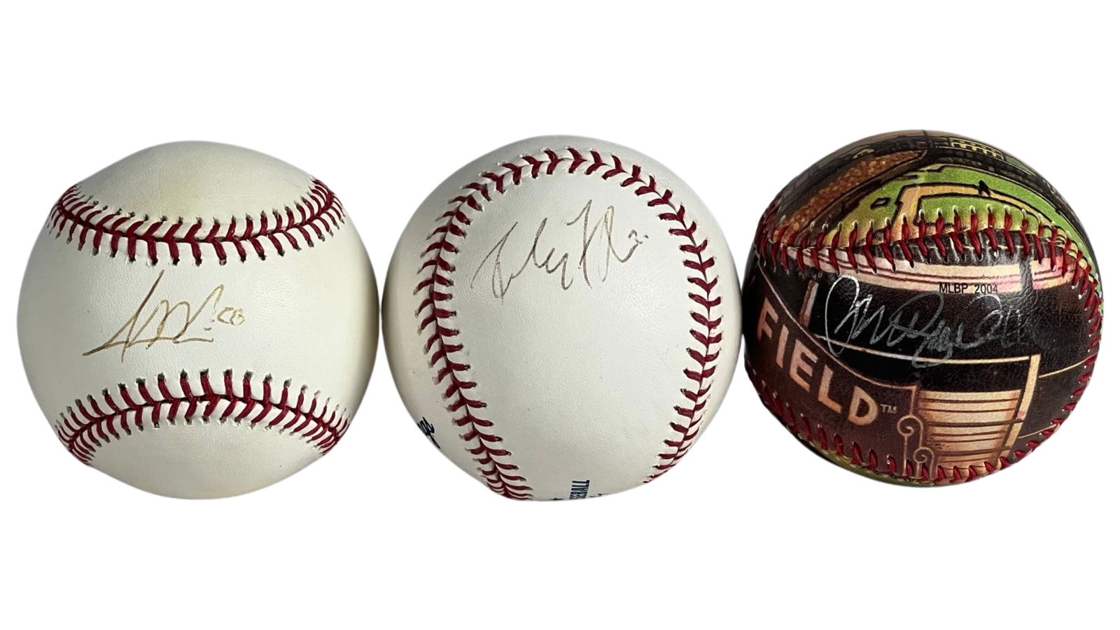 Lot Of 3 Signed/ Autographed Baseballs Auction