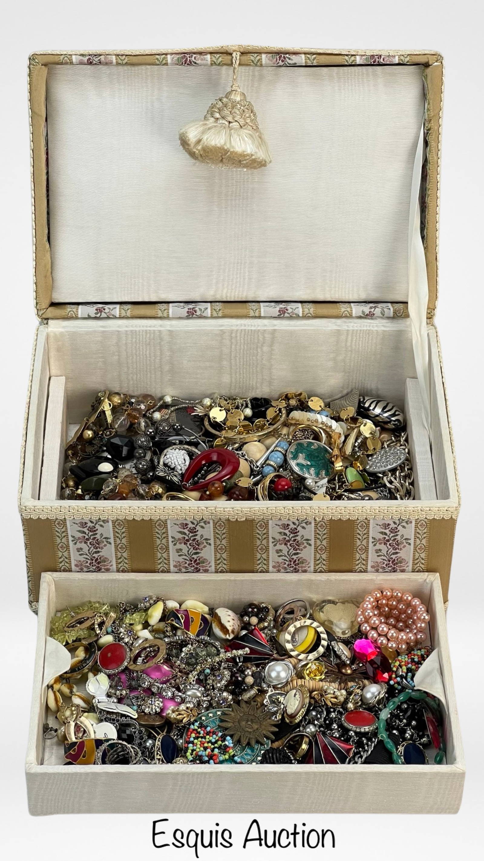 Vintage Jewelry Box Filled With Unsearched Jewely Auction