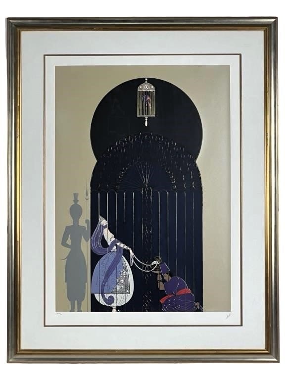 Erte- "bird In Gilded Cage" Ap Signed Serigraph Auction