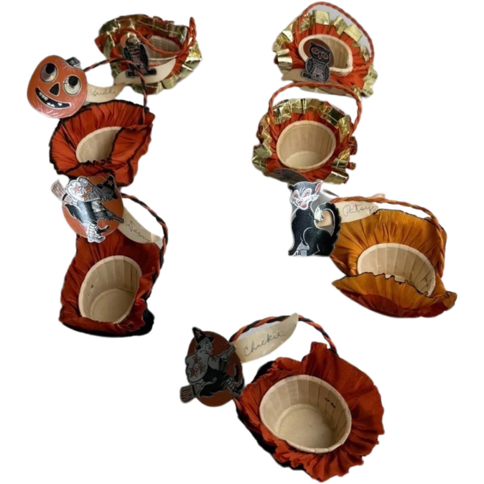 Vintage Halloween Crepe Paper Nut Cup Basket Auction