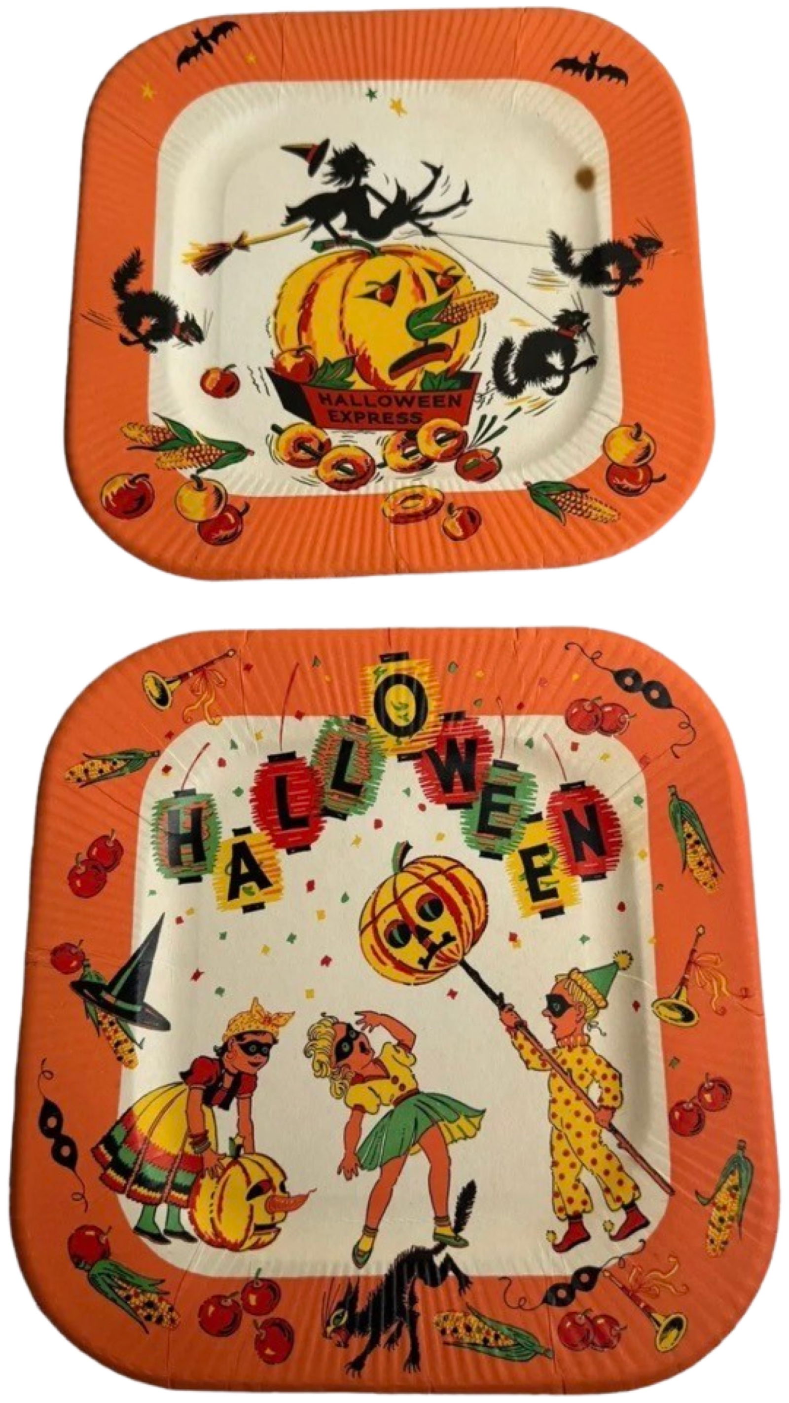 Vintage Halloween Party Paper Cardboard Plates Auction