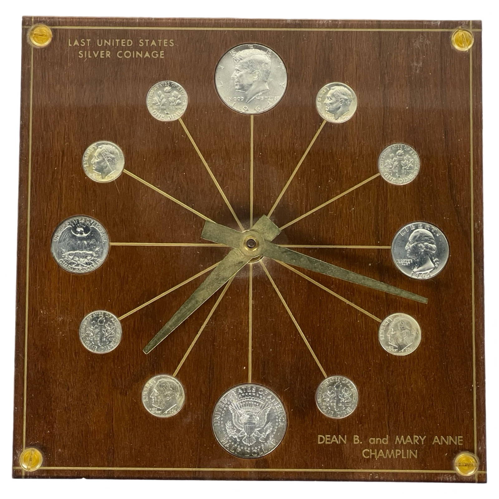 Us Silver Coins Numismatic Clock By Marion Kay Auction