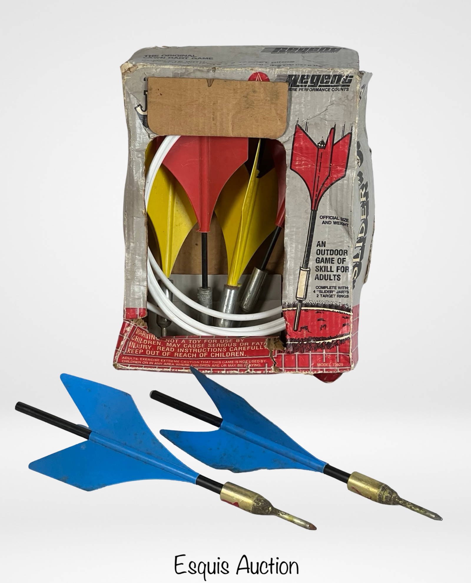 Vintage "slider" Jarts Outdoor Lawn Darts Game Auction