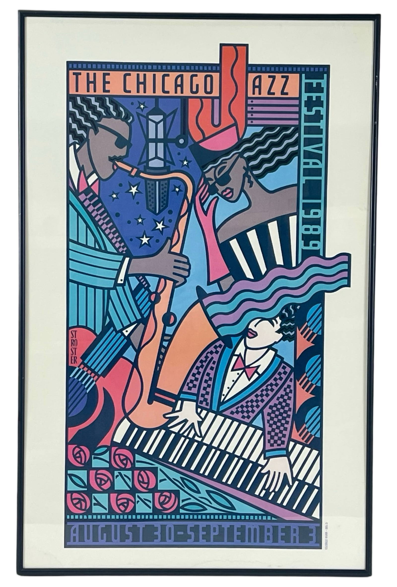 Chicago Jazz Festival Poster By Stroster 1989 Auction
