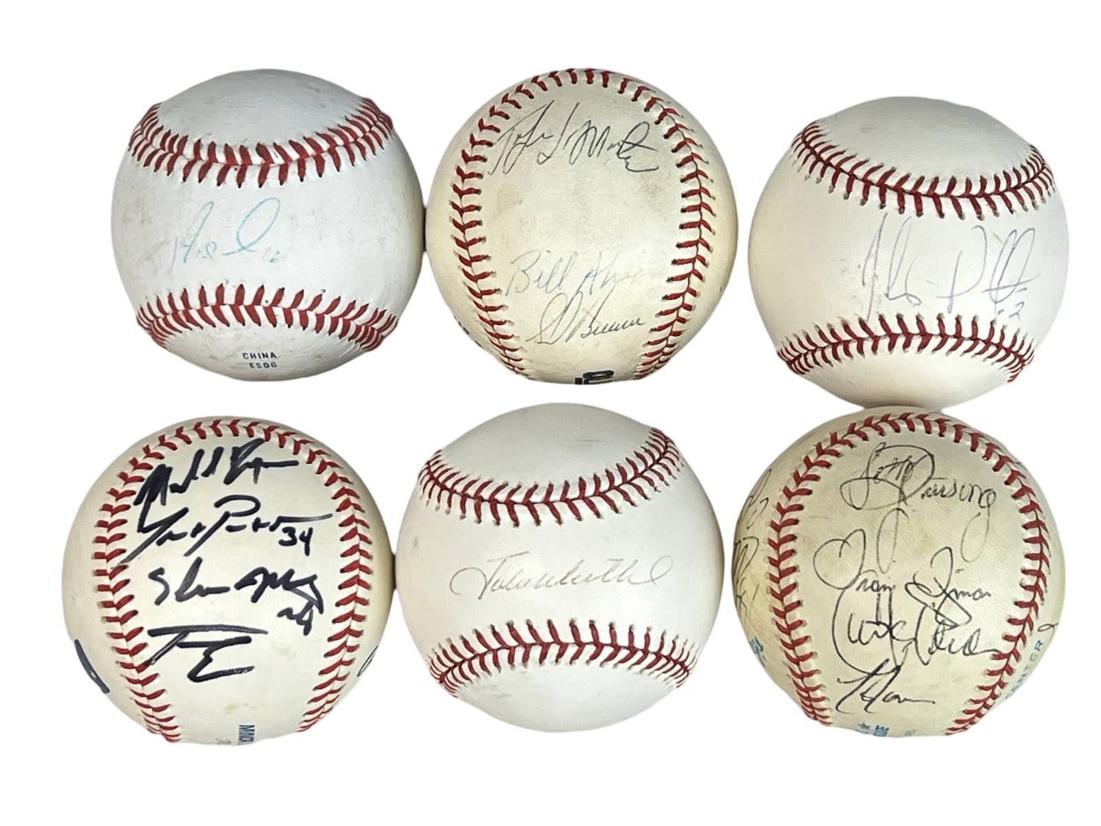 Lot Of Six Signed Baseballs - Mixed Autographs Auction