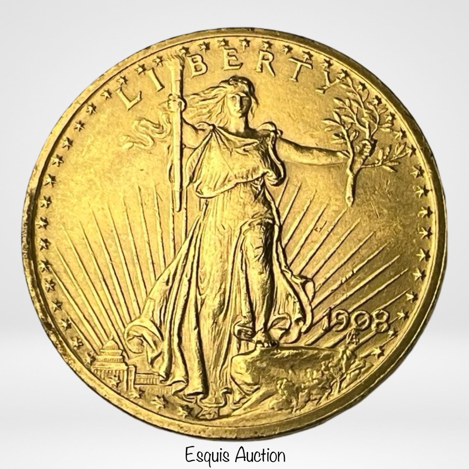 1908 Saint-gaudens 20 Dollars Gold Coin Auction