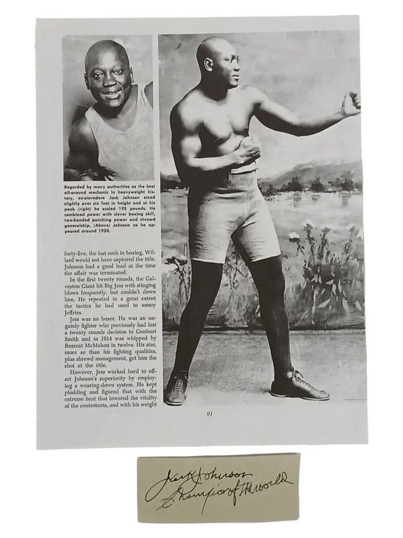 Jack Johnson- Boxing Champion Autograph/ Signature Auction