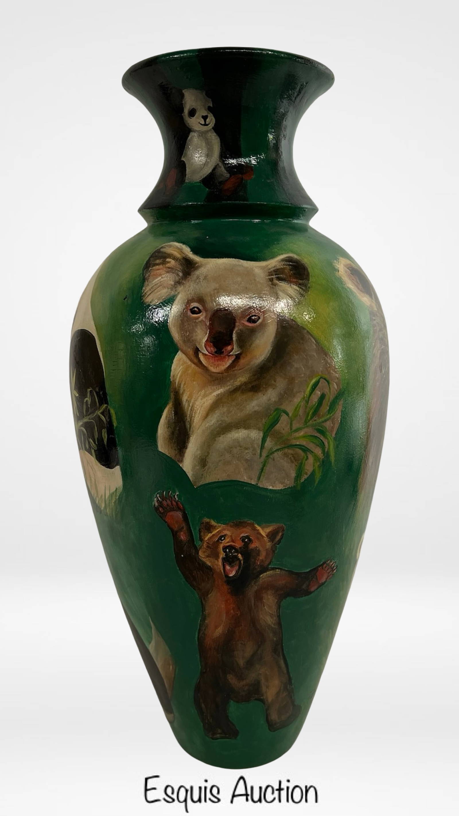 Hand-painted Wildlife Vase By Maribeth - Jul 08, 2025 | Esquis Auctions In Il
