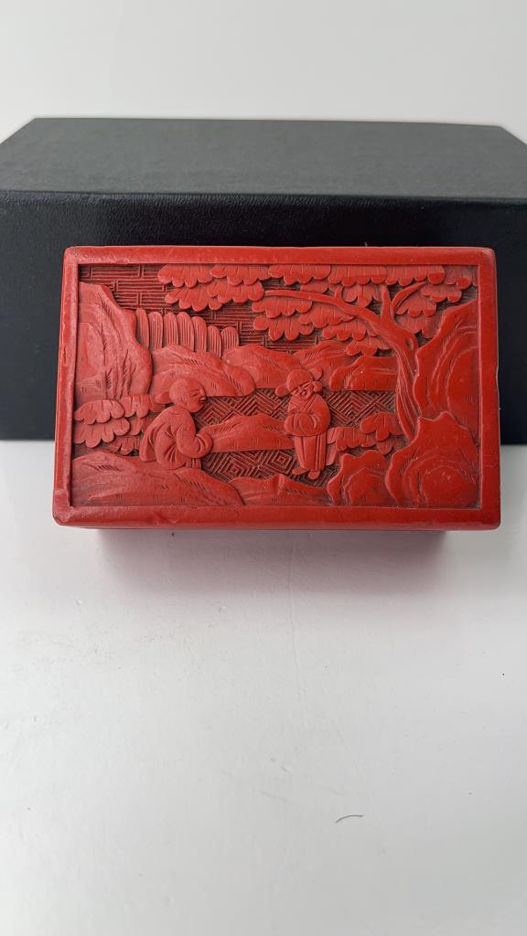 Vintage Antique Chinese Cinnabar Box
