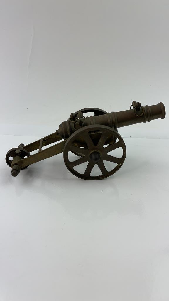 Vintage Brass Cannon 3 Wheel