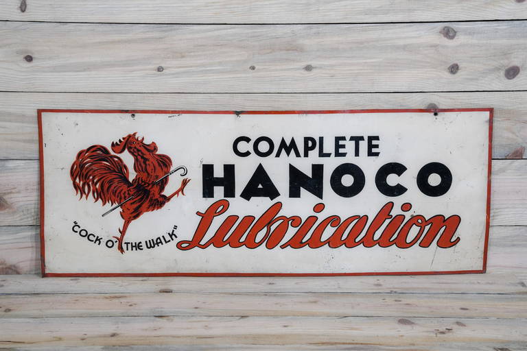 Early Hancock Complete Hanoco Lubrication Dst Sign