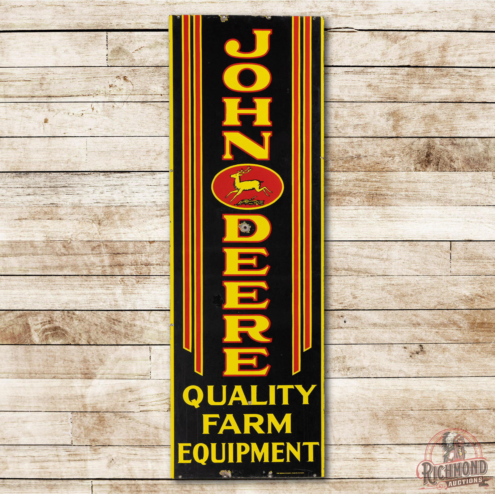John Deere 4 Legged Logo Quality Farm Equipment Sign