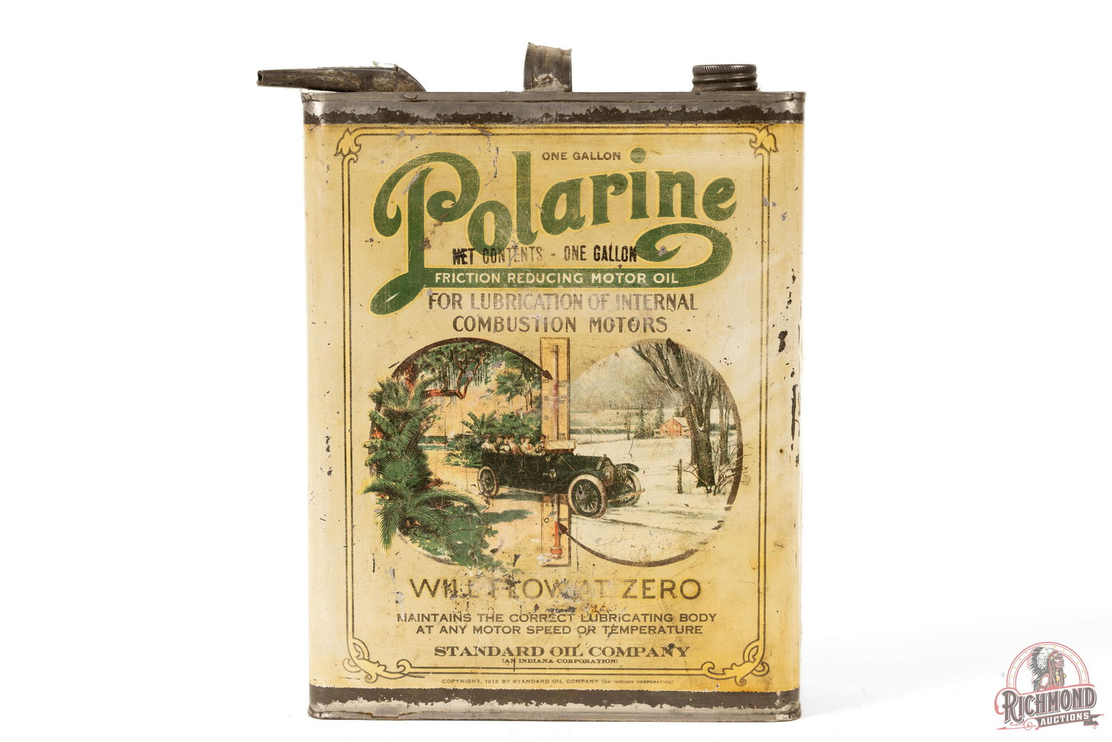 Standard Oil Polarine & Touring Car One Gallon Flat Can