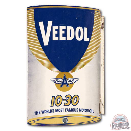 Veedol Flying A 10 30 Motor Oil W/ Logo Flange Sign
