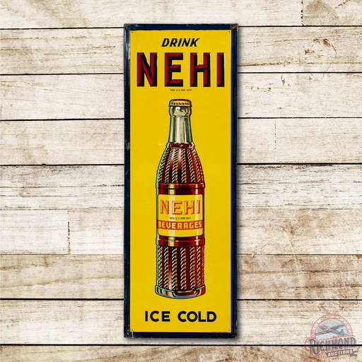 Drink Nehi Ice Cold W/ Bottle Tin Sign