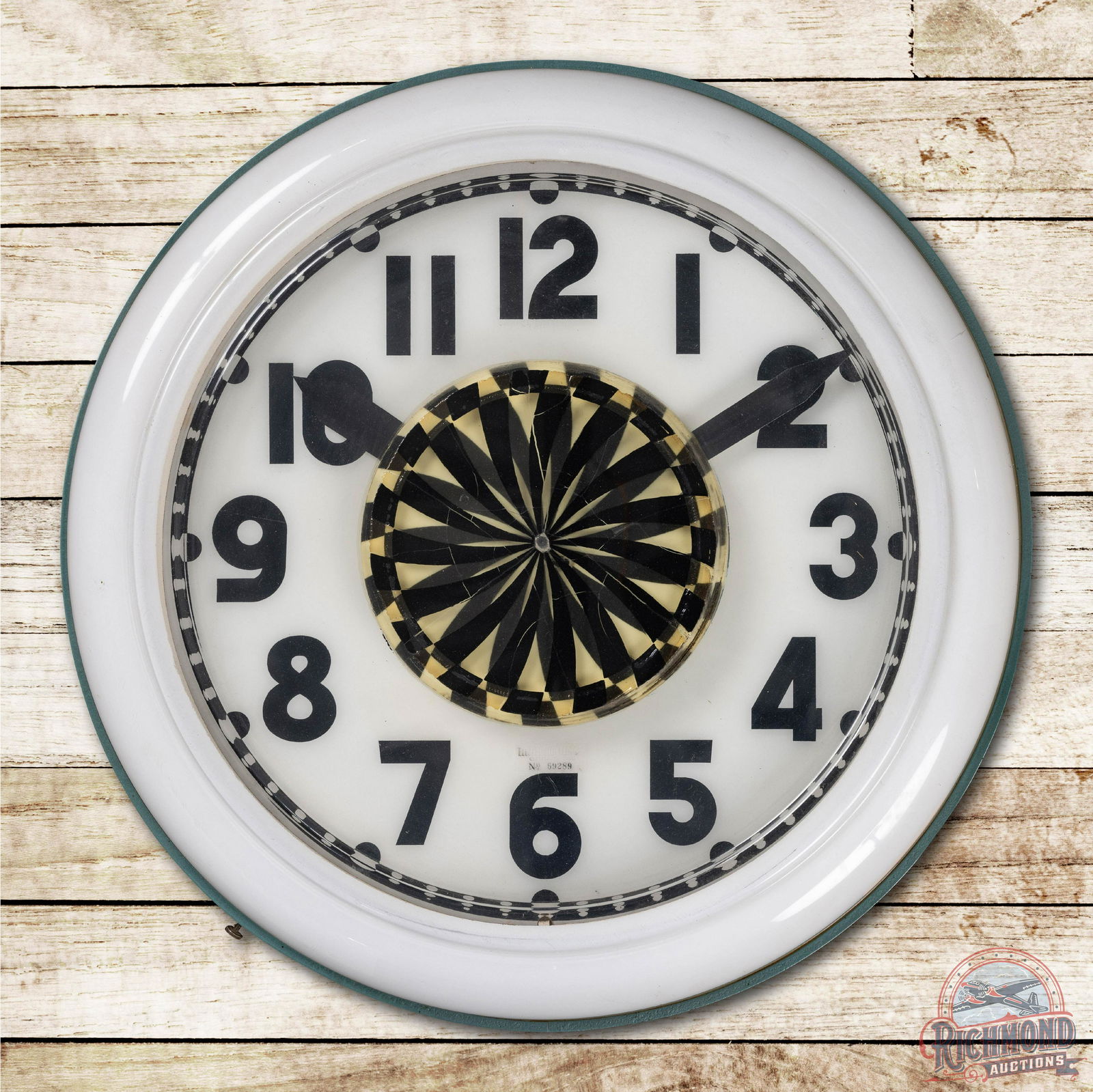 Electric Neon Clock Co. Cleveland Neon Spinner Clock W/ Black Numbers