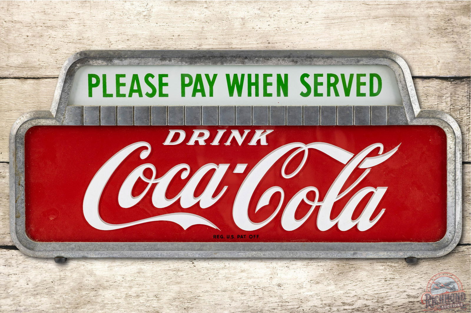 Drink Coca Cola Please Pay When Served Lighted Counter Sign Auction