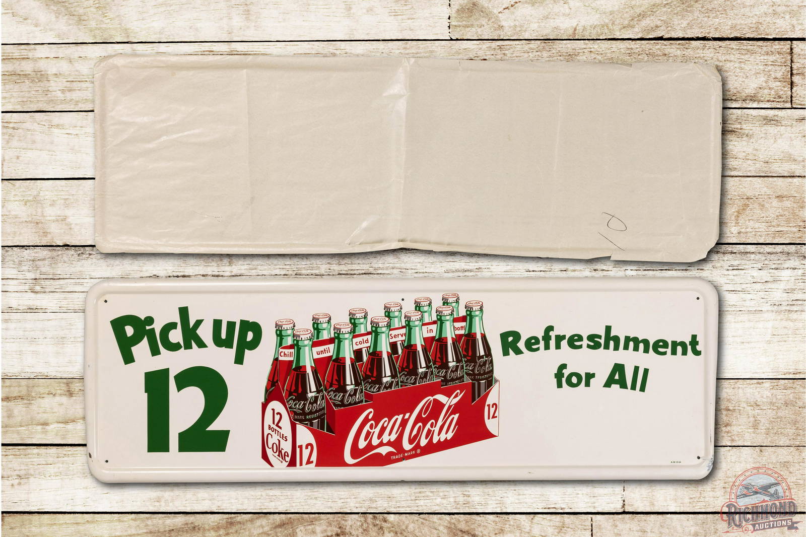 Nos 1954 Coca Cola Pick Up 12 Refreshment For All W/ 12 Pack Tin Sign ...