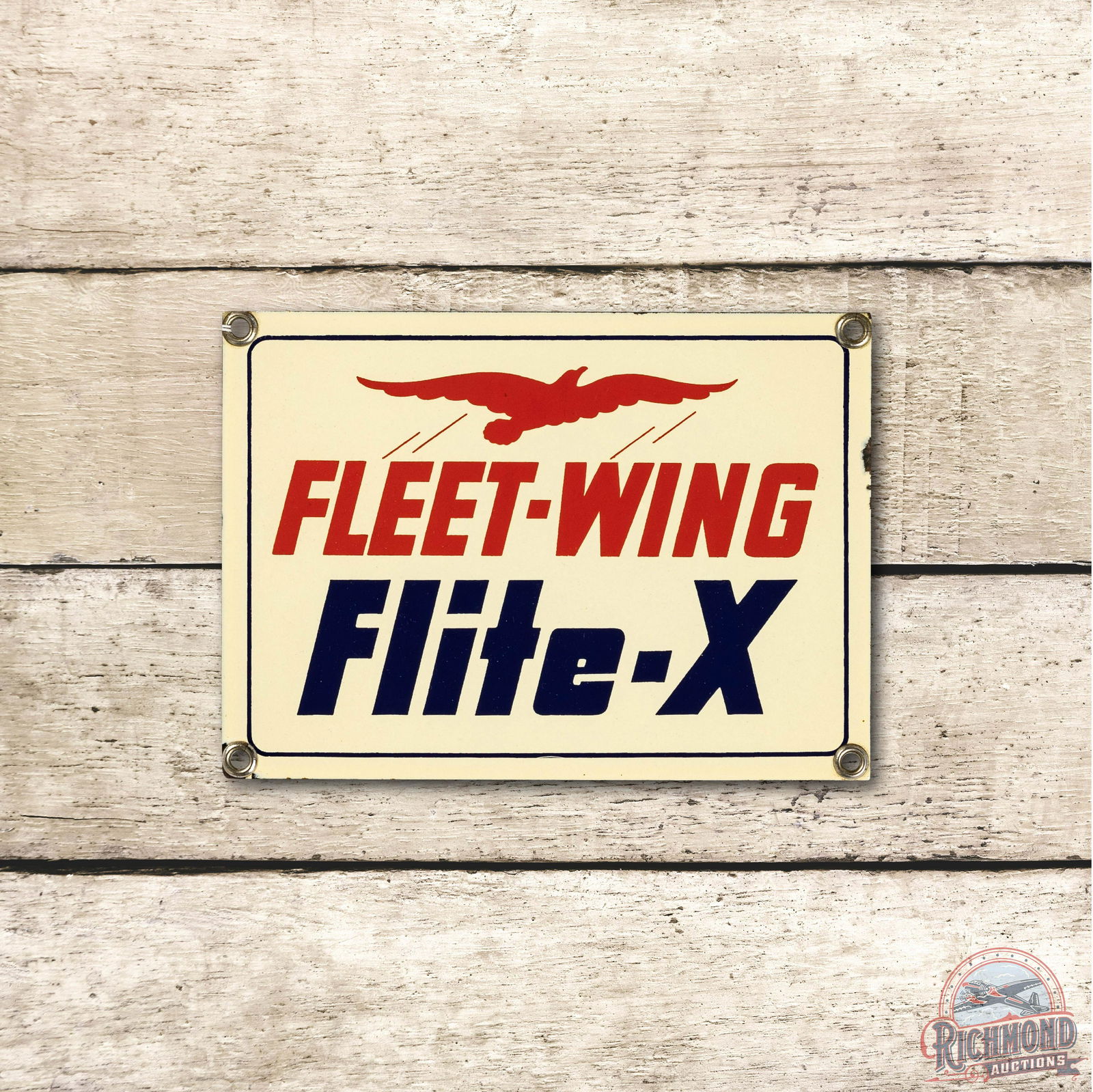 Fleet Wing Flite X Aviation Porcelain Pump Plate Sign
