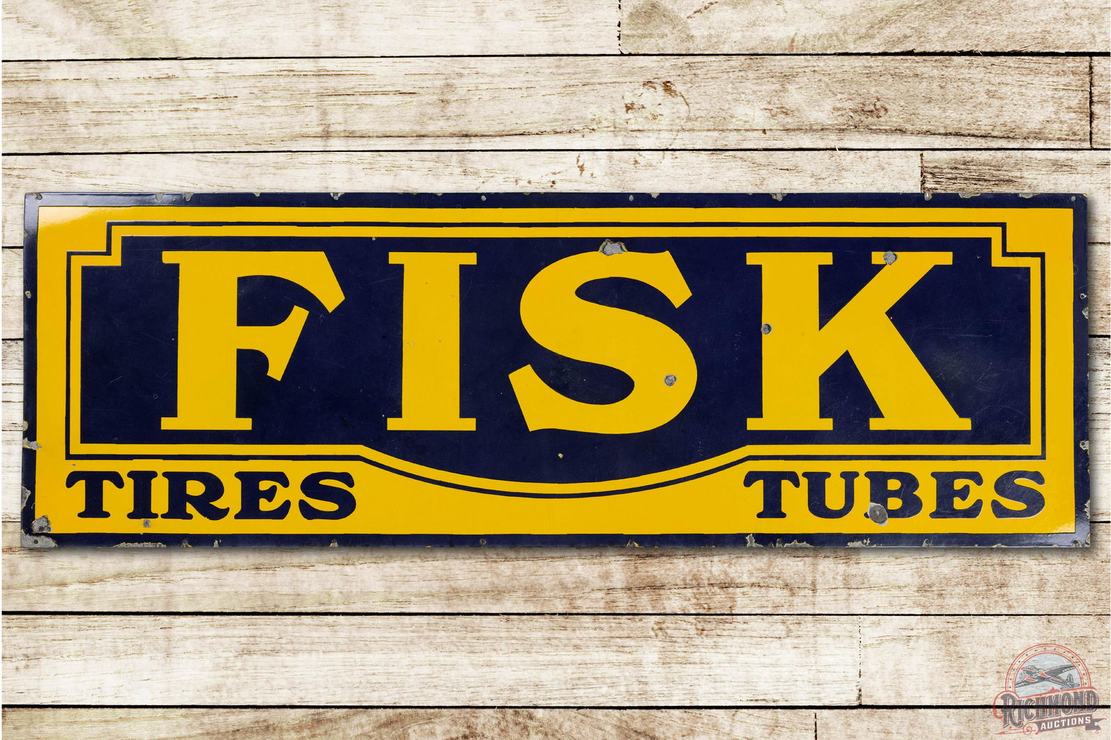 6' Fisk Tires & Tubes Porcelain Sign Auction