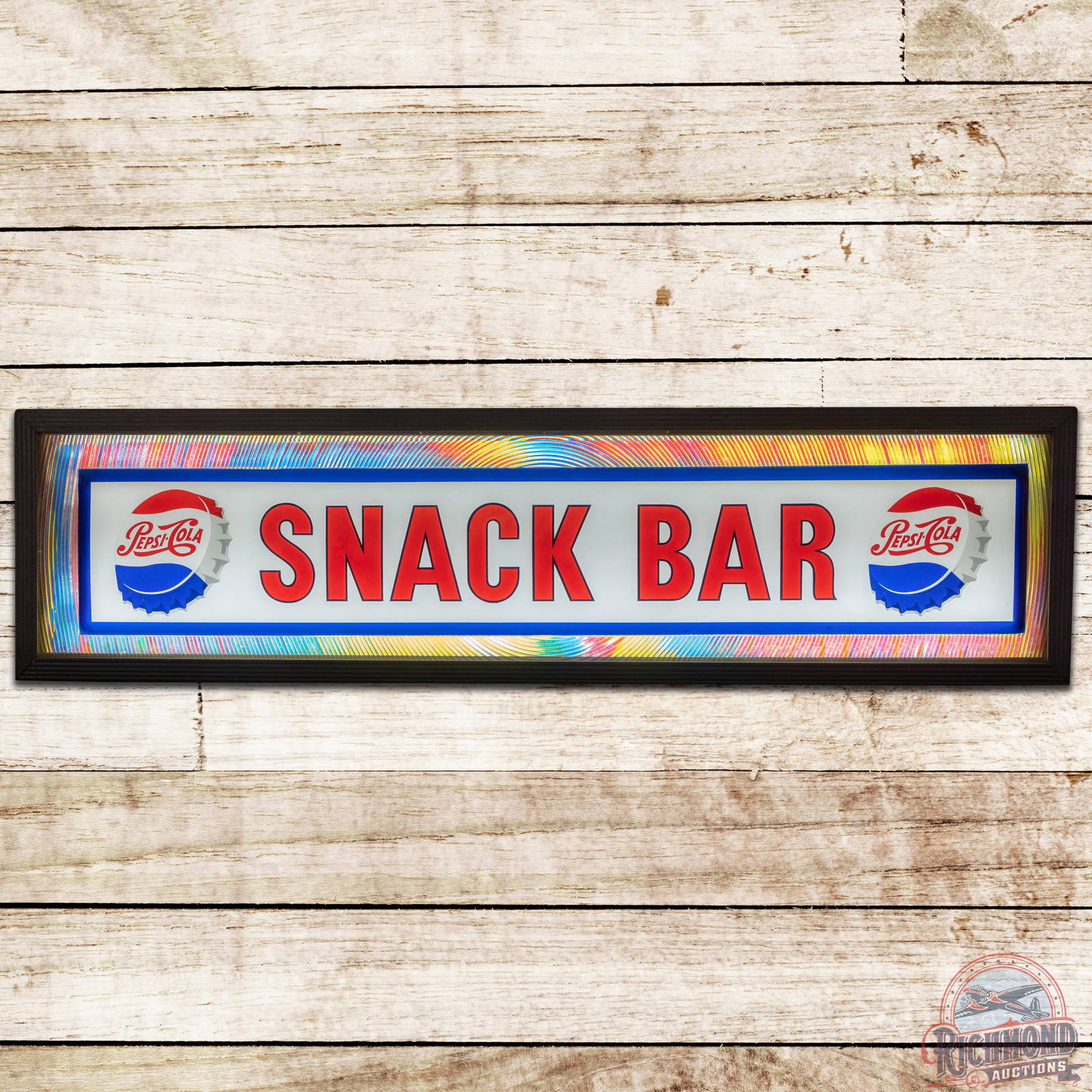 Pepsi Cola Snack Bar Psychedelic Lighted Sign W/ Bottlecap Logos - 9 ...