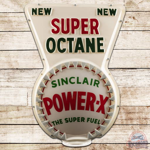Complete Sinclair Power X 13.5" Gas Pump Globe & New Super Octane ...