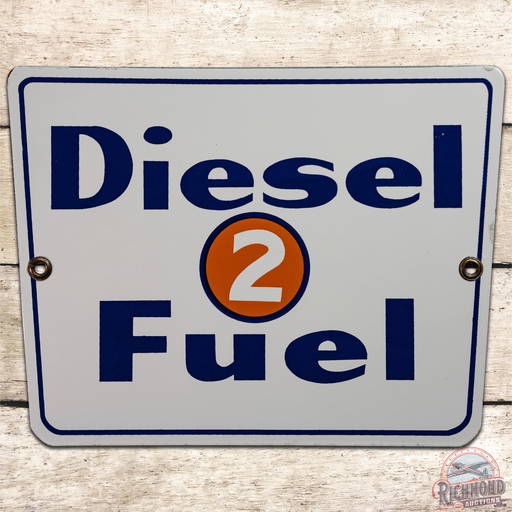Gulf Diesel Fuel #2 Ssp Pump Plate Sign 9c