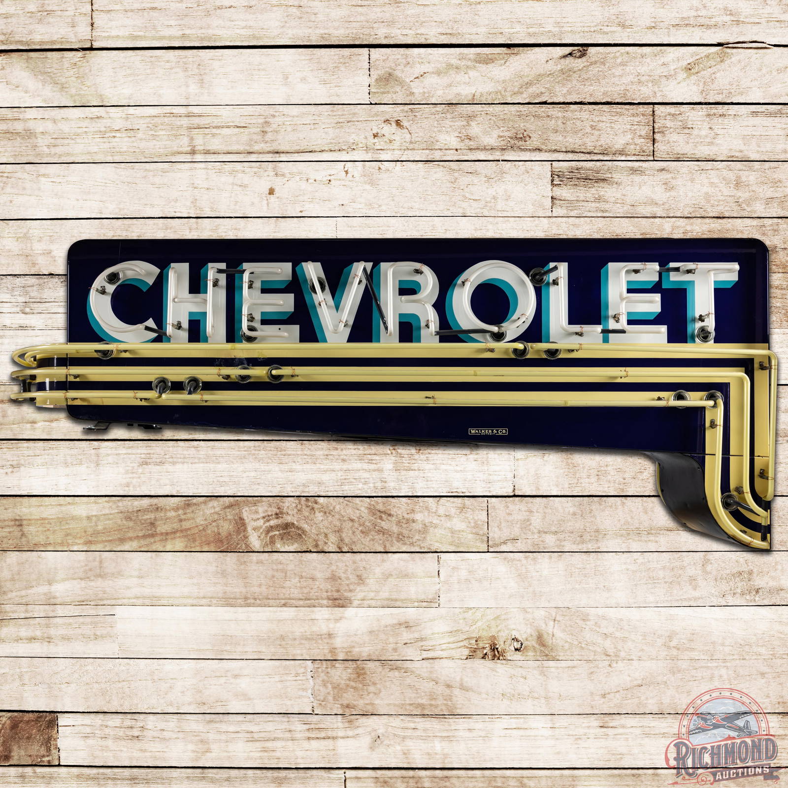 7' Chevrolet Dsp Neon Sign W/ Drop Shade Letters - 8.5 & 8.25 Auction