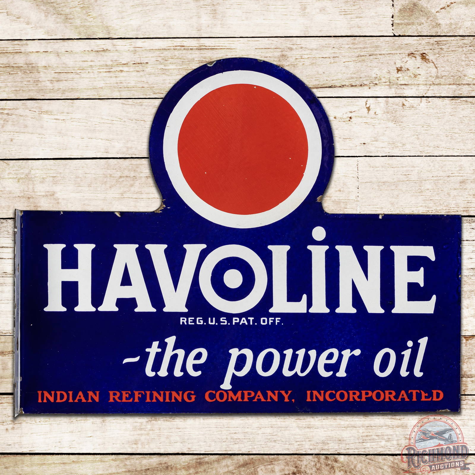 Havoline "the Power Oil" Indian Refining Company Dsp Flange Sign - 8.5 ...