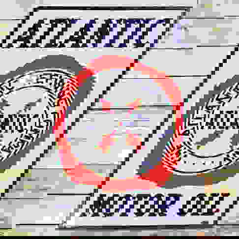 Atlantic Refining Co Motor Oil Ssp Sign W/ Fried Egg Logo - 8.9 Auction