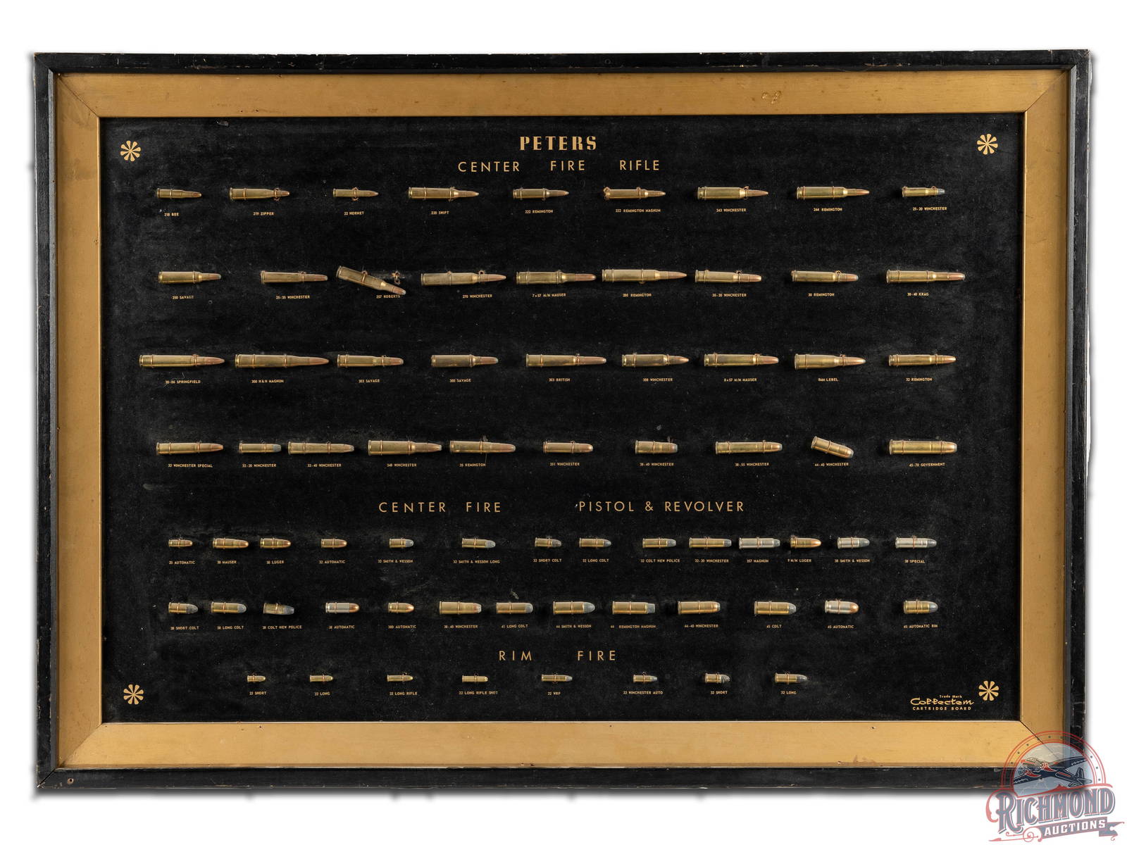 Peters Ammunition Rife Pistol Revolver Cartridge Sample Display Sign ...