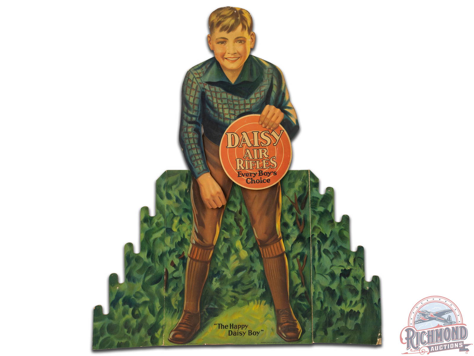 Daisy Air Rifles "the Happy Daisy Boy" Die Cut Cardboard Gun Rack Store ...