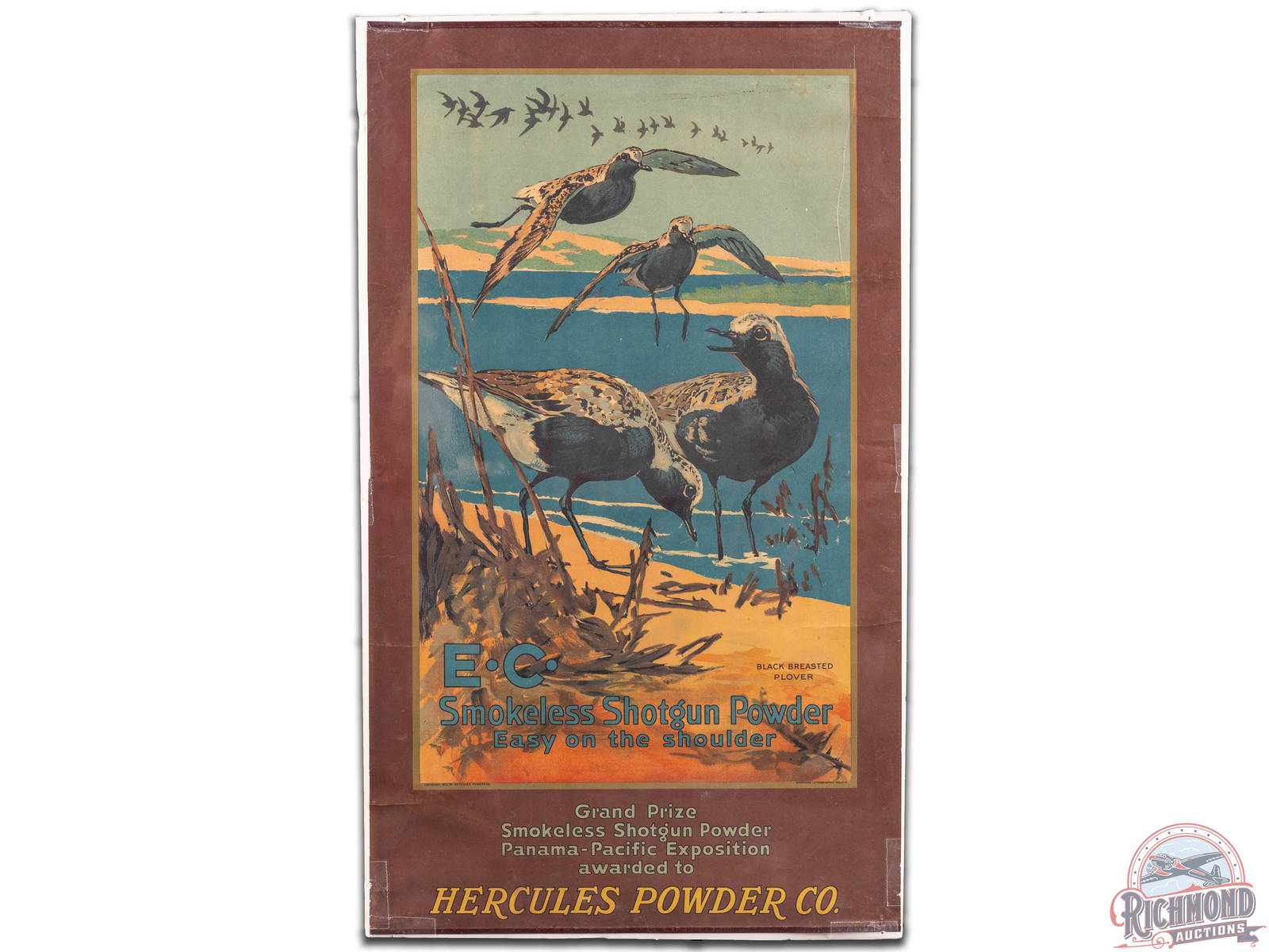 1915 Hercules Powder Co. "e.c. Smokeless Shotgun Powder" Paper Poster ...