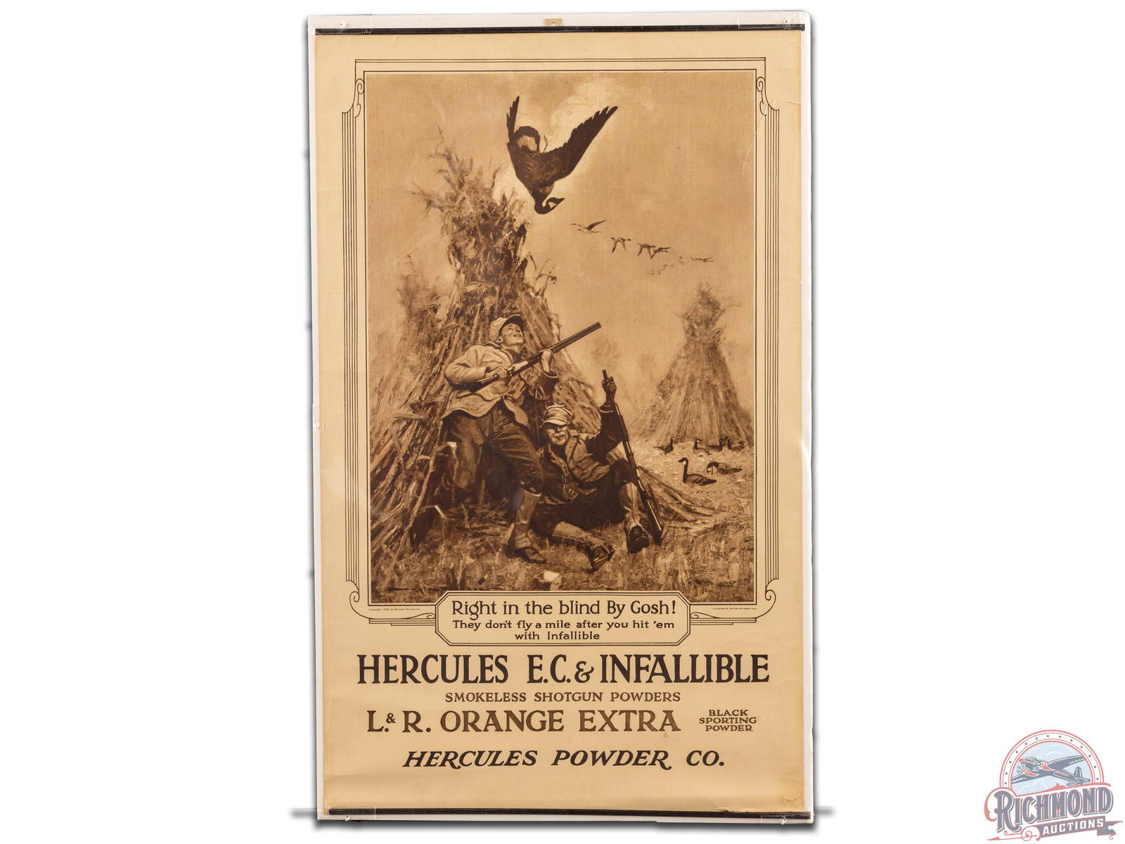 1922 Hercules Powder Co. "right In The Blind By Gosh" Paper Poster Auction