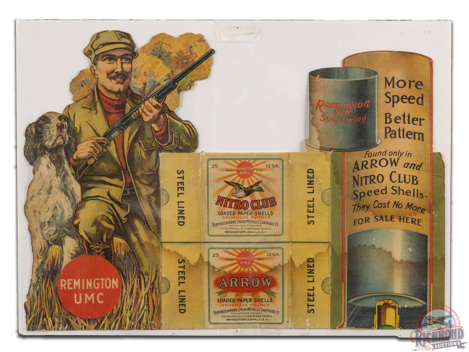 1912 Remington Umc "nitro Club" Shot Shell Cardstock Sign Auction