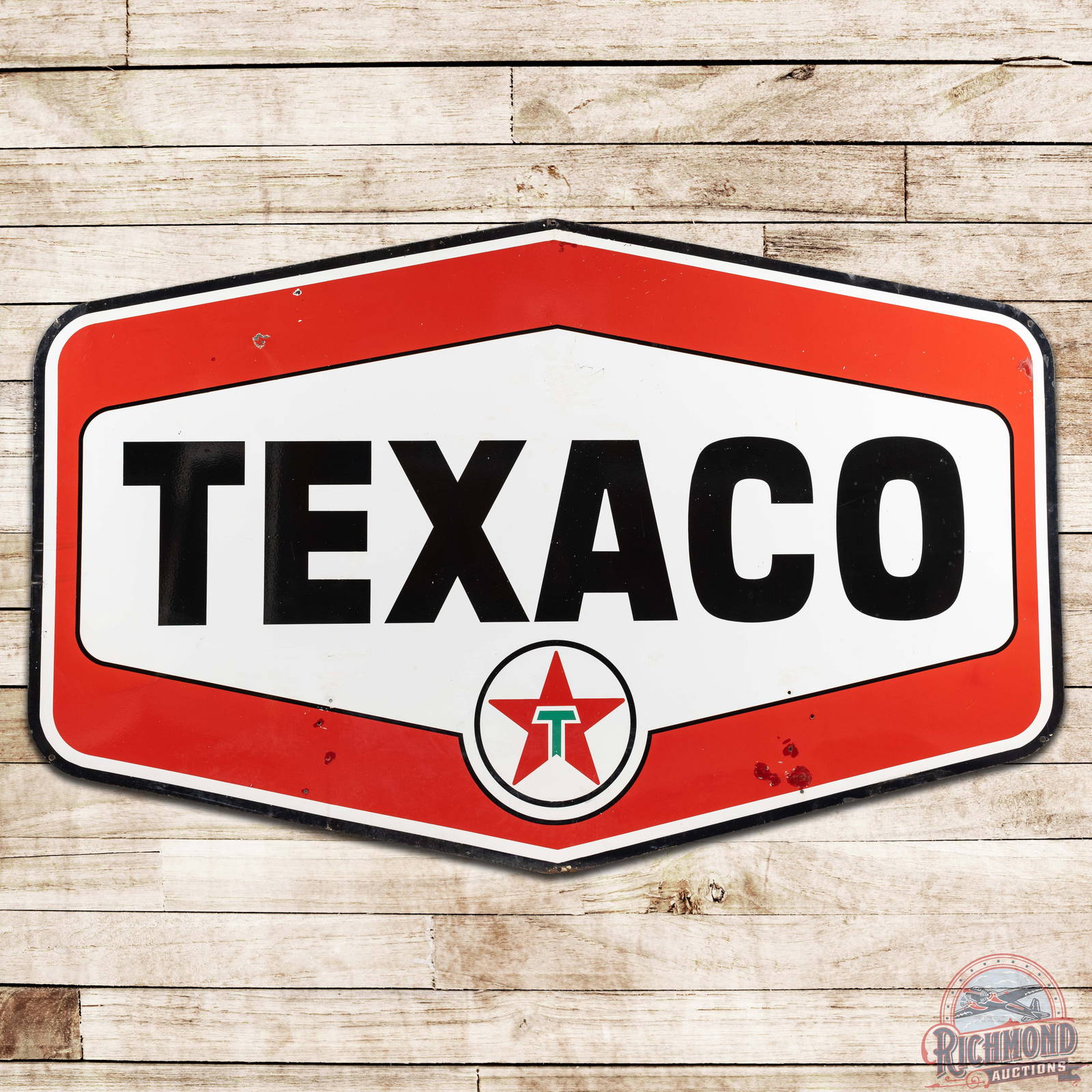 Texaco Gasoline Ds Porcelain Id Sign Auction